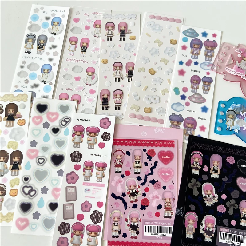 SKYSONIC-BOBO-Coral-Full-Set-Series-Decorative-Stickers-Sweet-Girl-Sub ...
