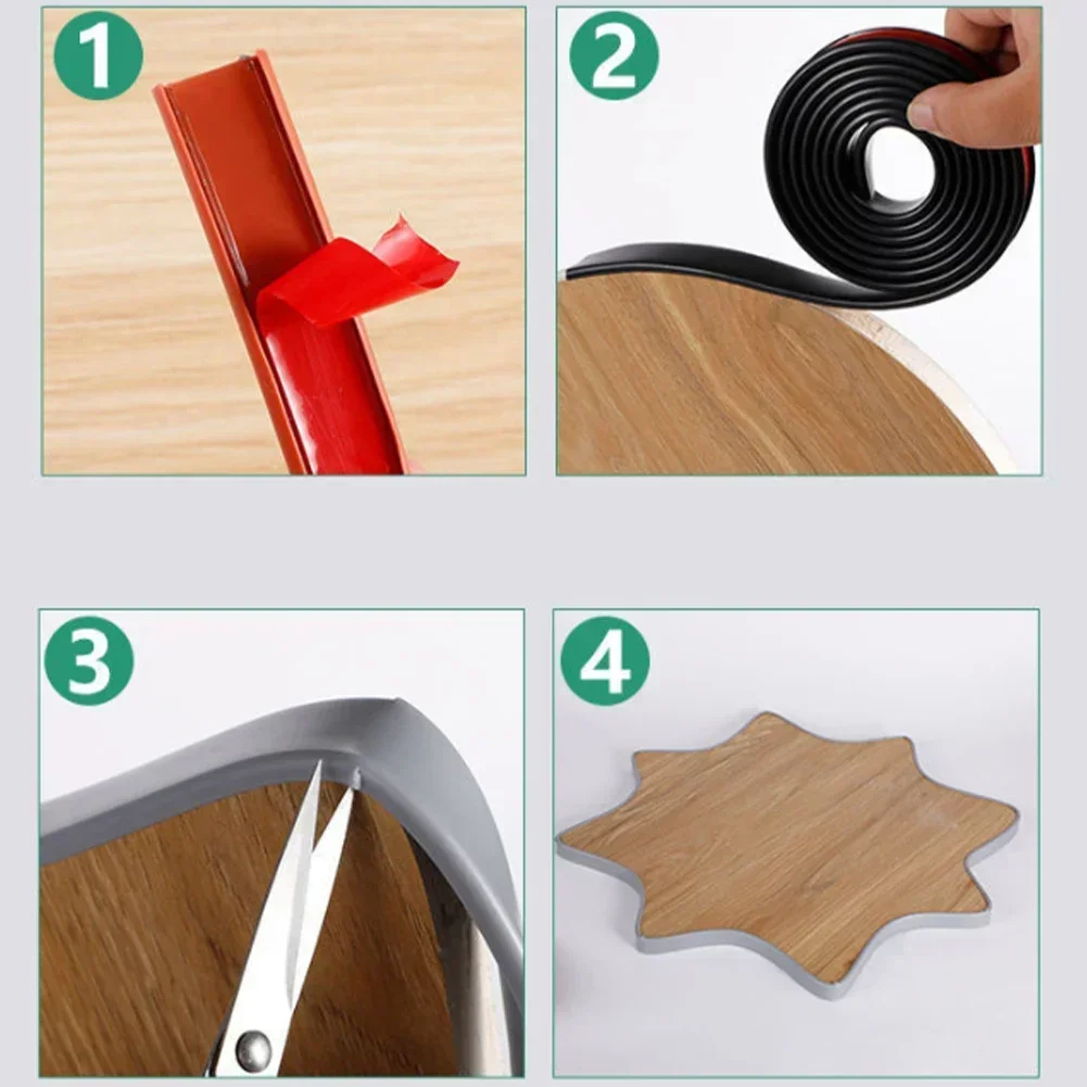 1M U-Shaped Self-adhesive Edge Strip Furniture Banding U-Shaped Rubber ...