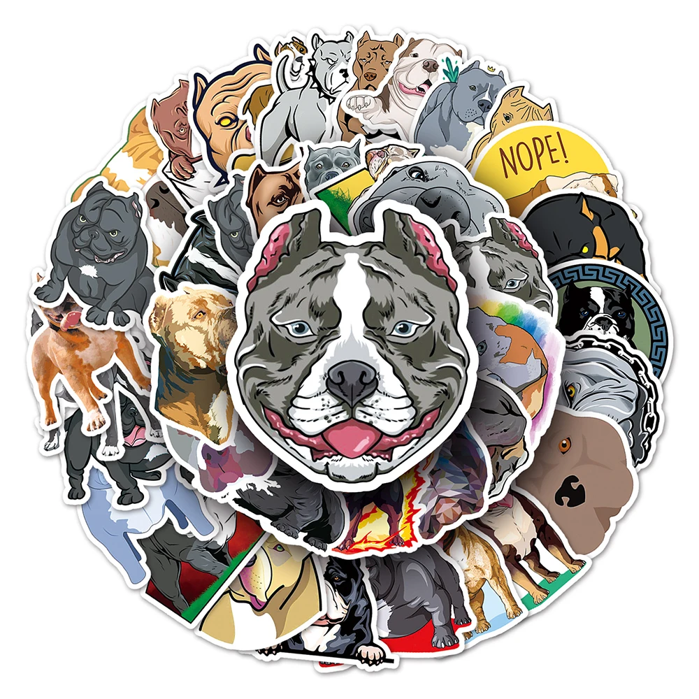 10-30-50PCS-Cool-American-Bully-Pitbull-Stickers-Cartoon-Dog-Wall ...