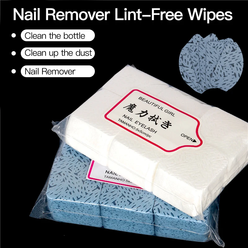 50/100/200/300/540PCS Lint-Free Wipes Napkins Nail Polish Remover Wipes ...