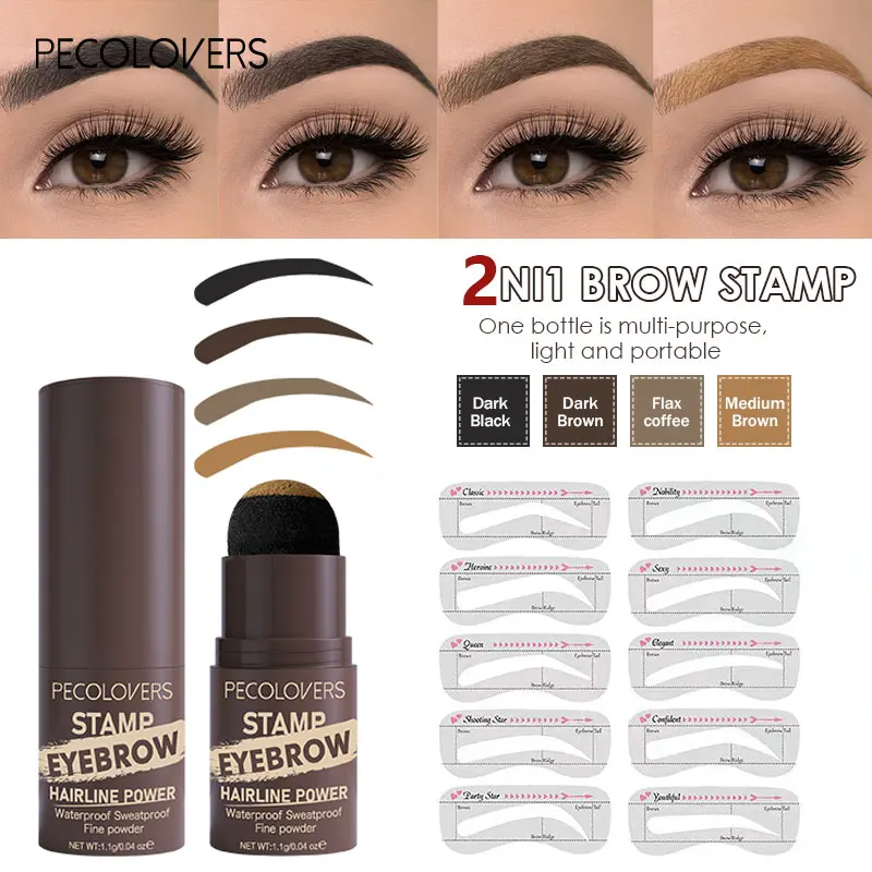 Professional Brow One Step Shaping Kit Stamp Set Makeup Stick Hairline ...