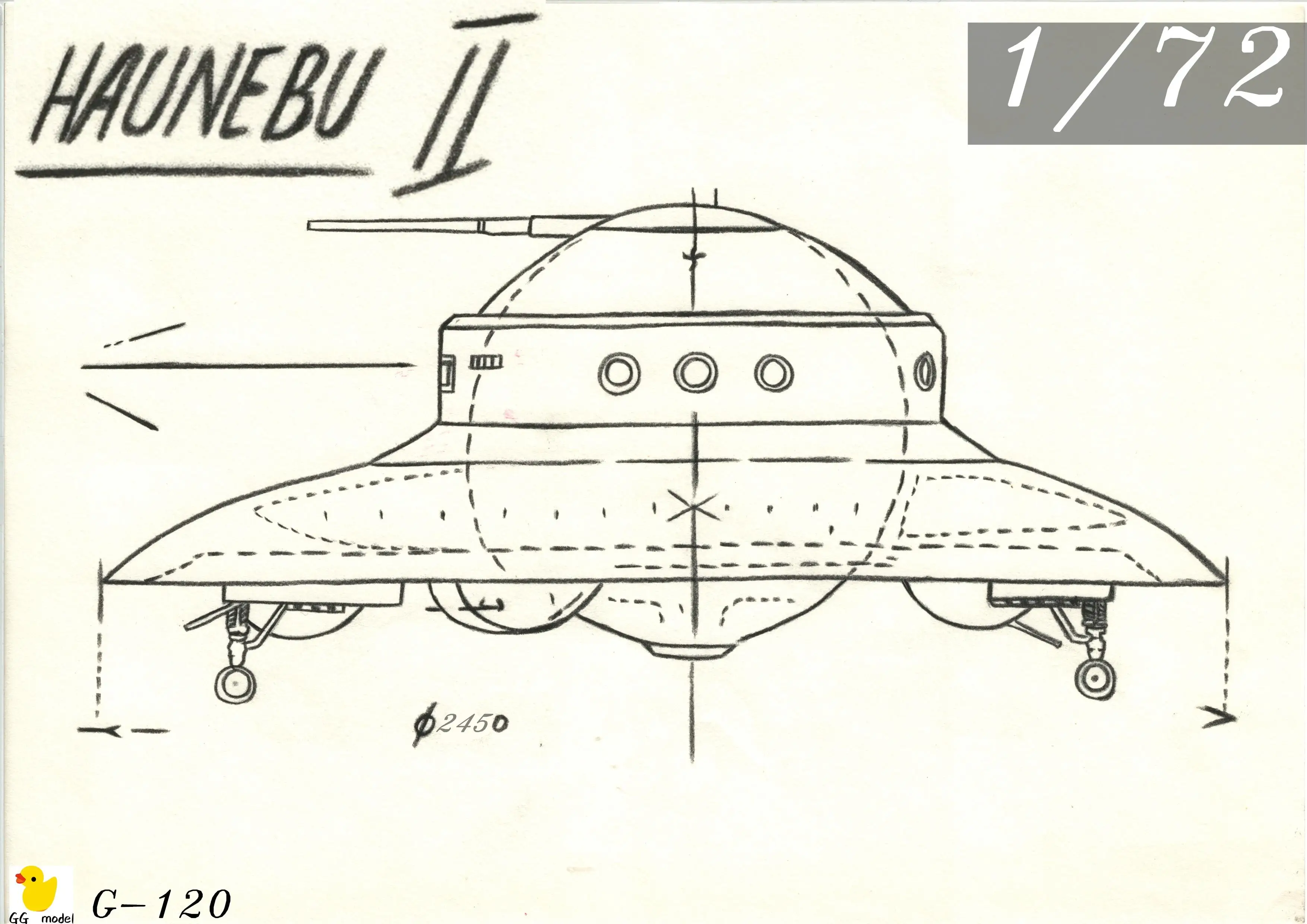 German-Flying-Saucer-1-72-HAUNEBU-Habsburg-II-Model-3D-Printed-Resin ...