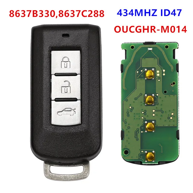 KEYECU Replacement Keyless Remote Fob Smart Key 3Button 434MHz ID47 ...