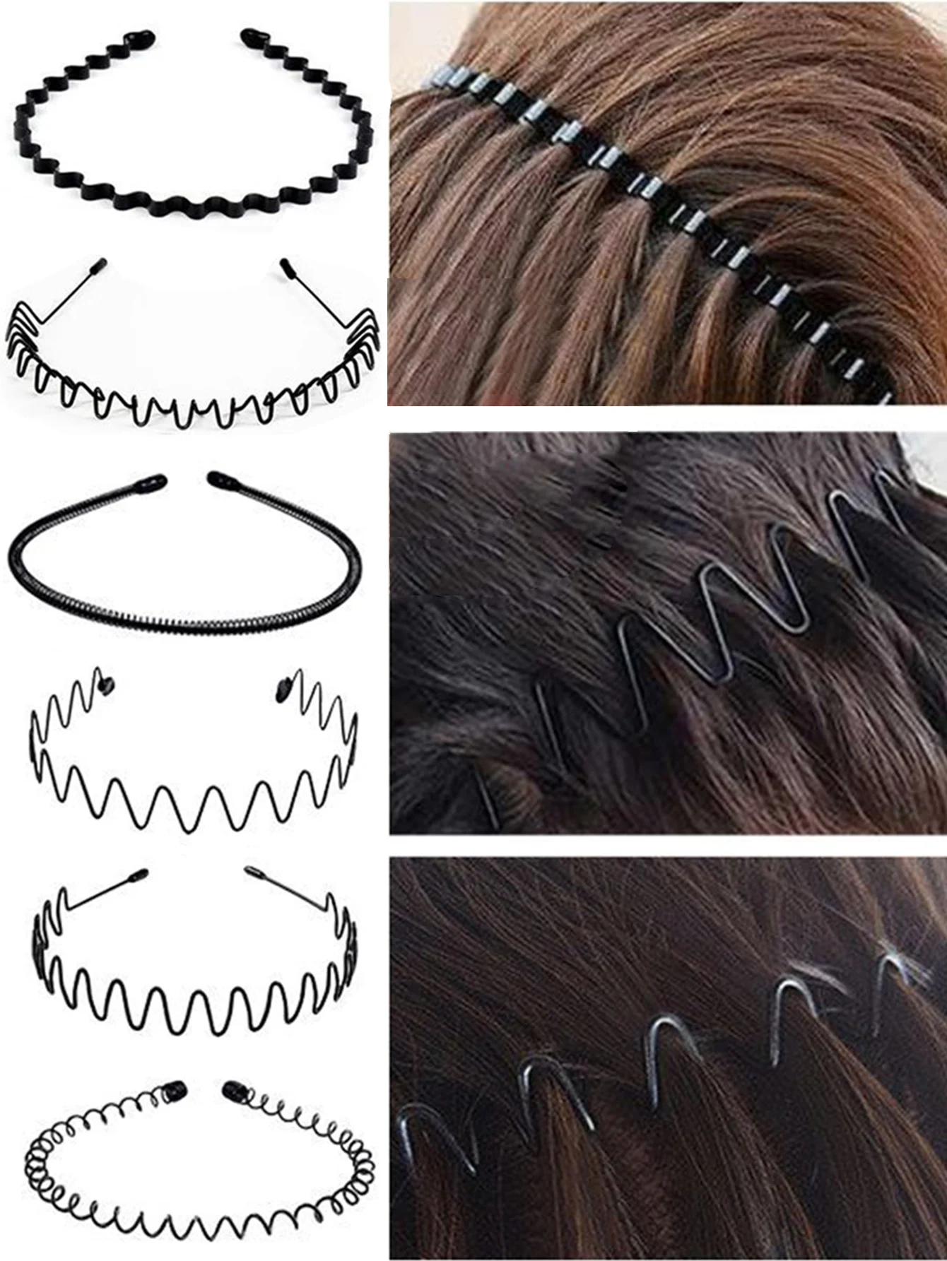 Headband-Black-Wave-Hair-Band-Fashion-Metal-Makeup-Headbands-for-Women ...