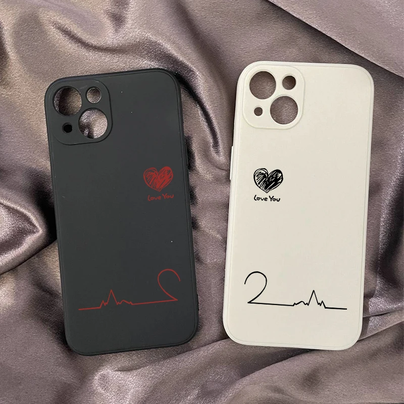 Love Heart Couple Phone Case For iPhone 17 16 15 11 12 14 13 Pro Max ...