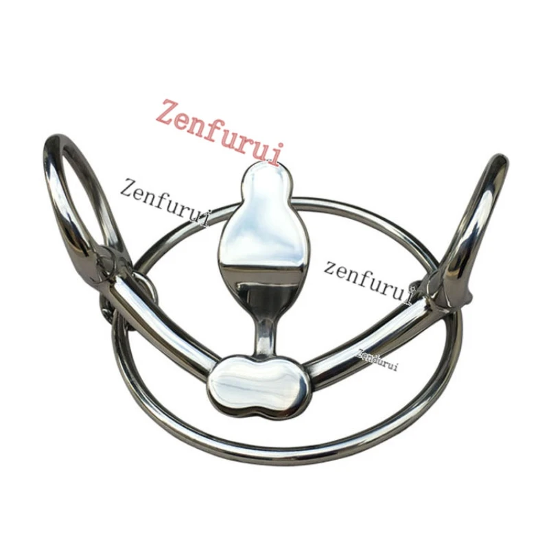 Grand anneau en acier inoxydable pour la protection de la bouche du cheval, bâillon en fer ...