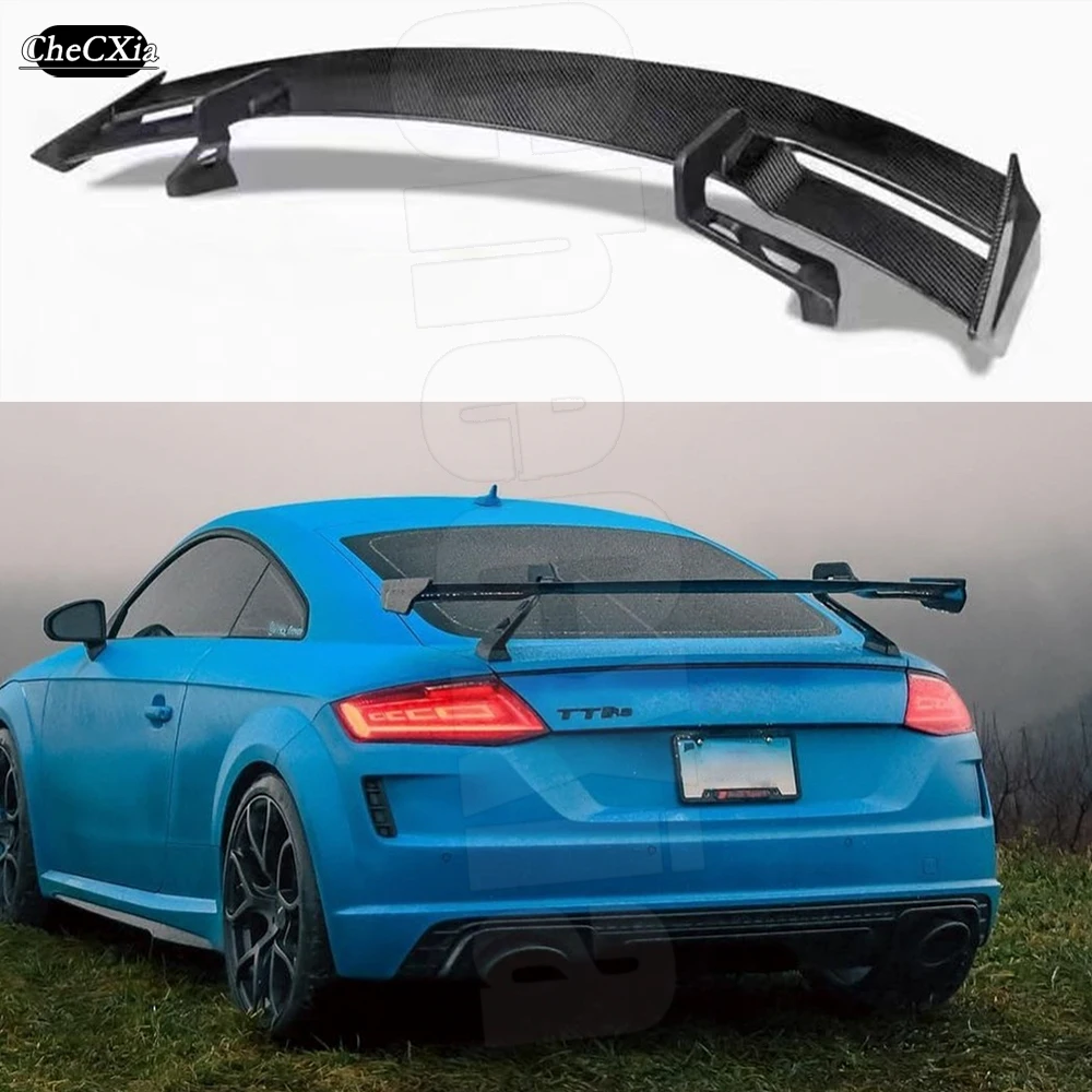 For-Audi-TT-TTS-TTRS-R8-V8-MK3-Mk2-Spoiler-Carbon-Fiber-Rear-Wing-Trunk ...