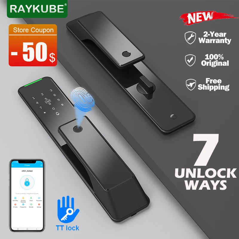 2022 NEW RAYKUBE KX2 TT Lock Bluetooth Full automatic Electronic Smart ...