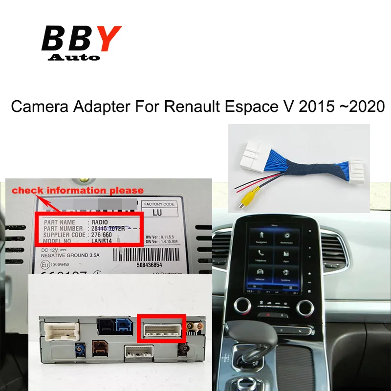 32Pin-Factory-Rear-View-Camera-adapter-For-Renault-Espace-V-2015-2016 ...