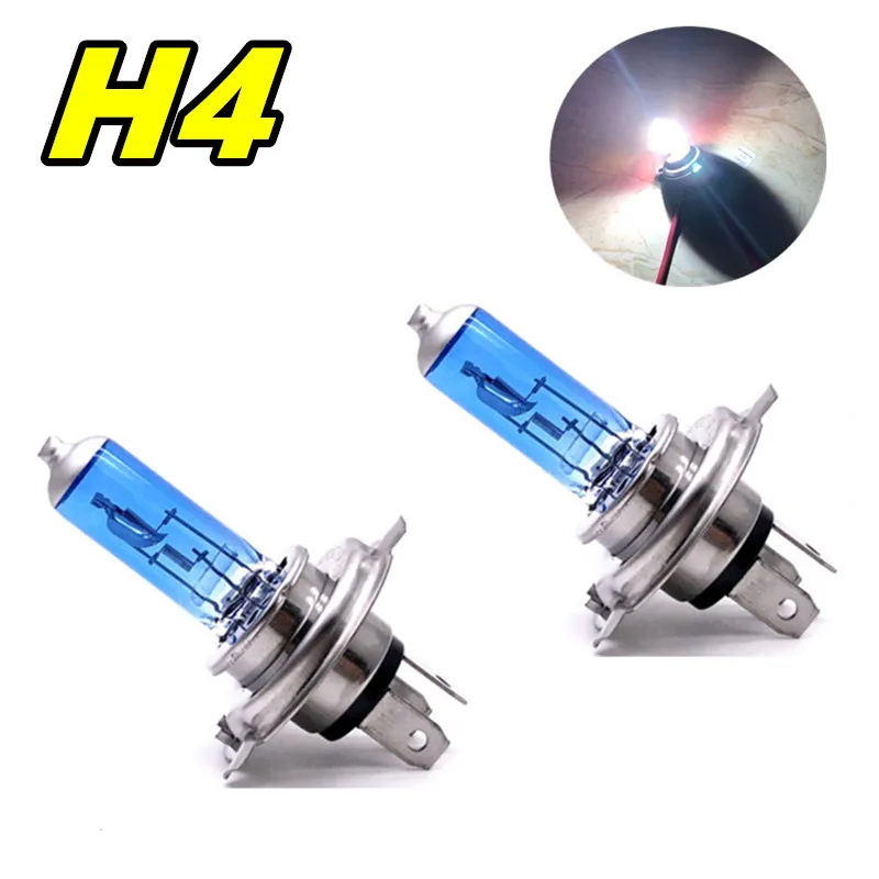 2pcs H4 60/55W 12V Super White Headlights P43t Quartz Halogen Bulb High ...