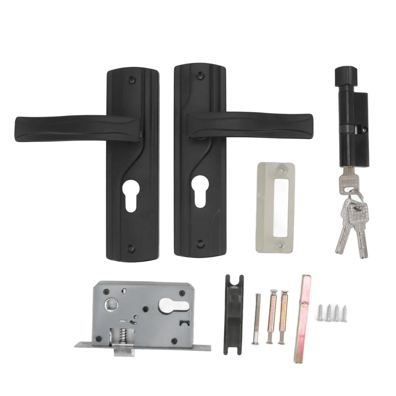 Universal-Door-Handle-Lock-Set-with-Keys-Manganese-Steel-Silent-Bearing ...