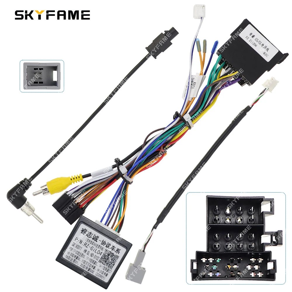 SKYFAME-16Pin-Car-Wiring-Harness-Adapter-Canbus-Box-Decoder-Android ...