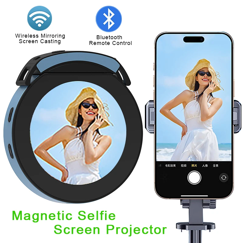 2.1 Inch Round Mobile Screen Projector Smartphone Screen Mirroring ...