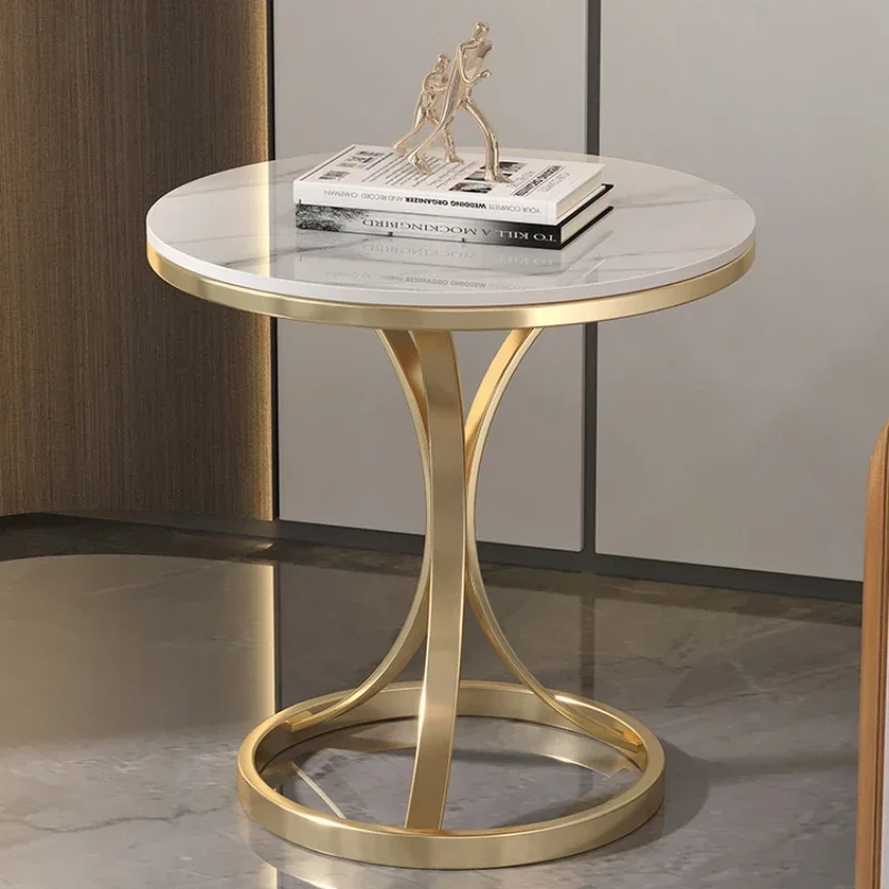 Light-Luxury-Rock-Plate-Coffee-Table-Simple-Round-Sofa-Tray-Metal-Frame-Room-Desk-Versatile ...