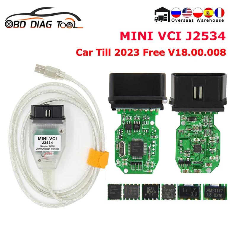 O mais atrasado cabo completo da microplaqueta mini vci para toyota tis ...