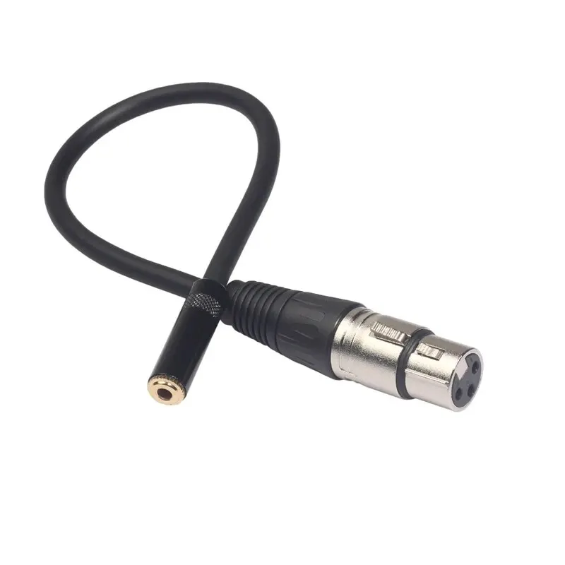 Black-Zinc-Alloy-Shell-With-Shielding-3-5-Female-To-Canon-Audio-Cable ...
