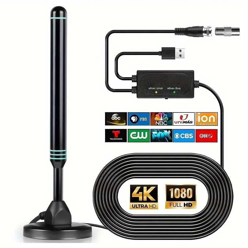 Antenne TV intérieure avec base magnétique forte, antenne numérique HD ...