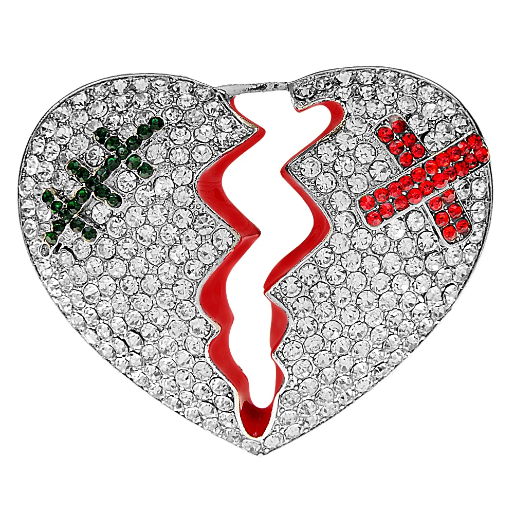 CINDY-XIANG-Rhinestone-Broken-Heart-Brooches-For-Women-Rock-Design-Pin ...