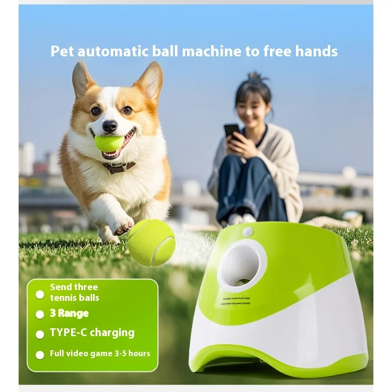 Dog Launcher Automatic Dogs Chase Toy Tennis Throwing Pinball Machine ...