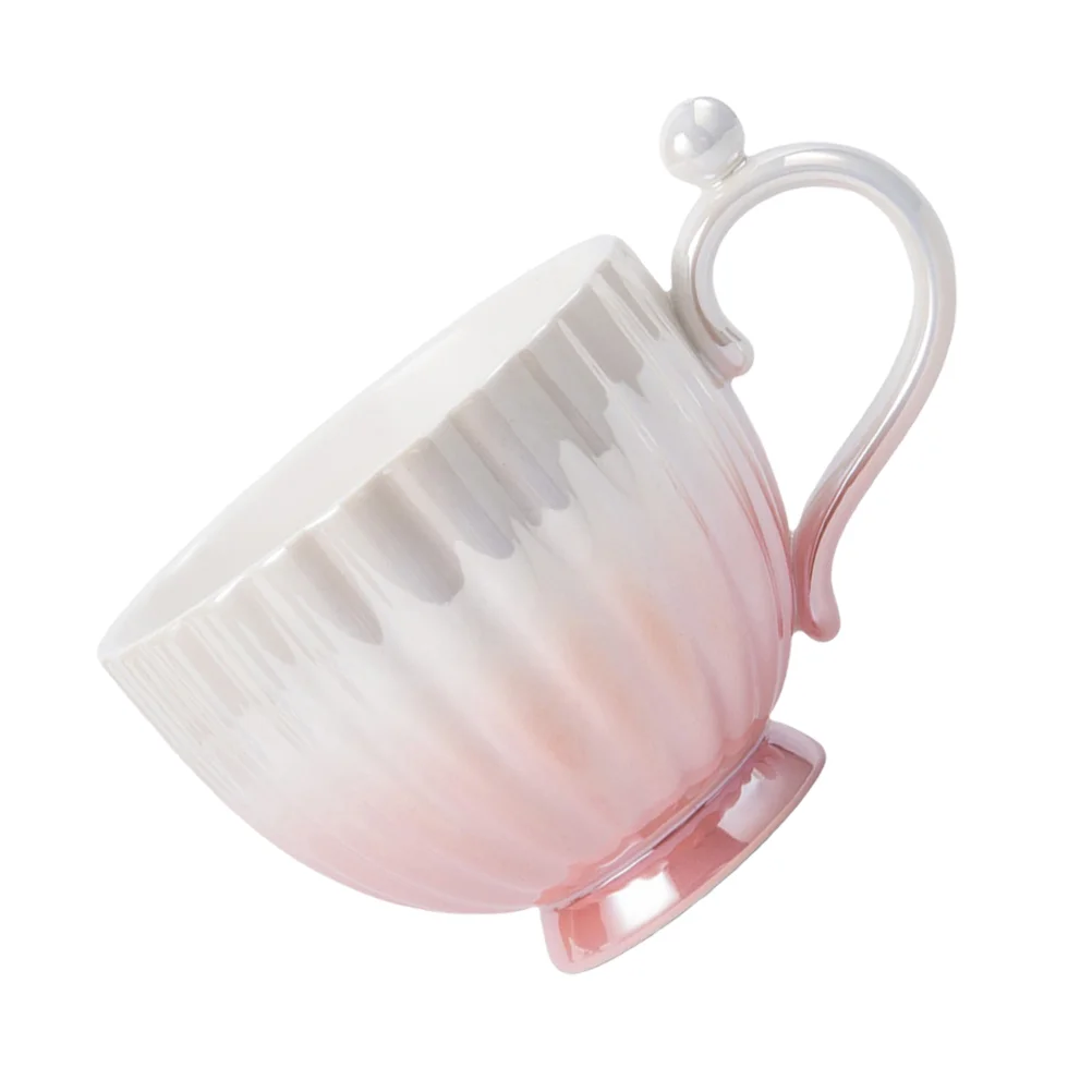 Taza de cerámica con degradado, taza de café decorativa con perlas ...
