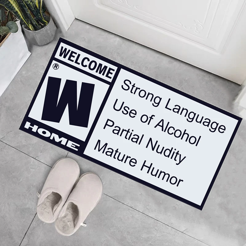 Welcome mat Funny Mature Rating Welcome Doormat perfect gift for video ...