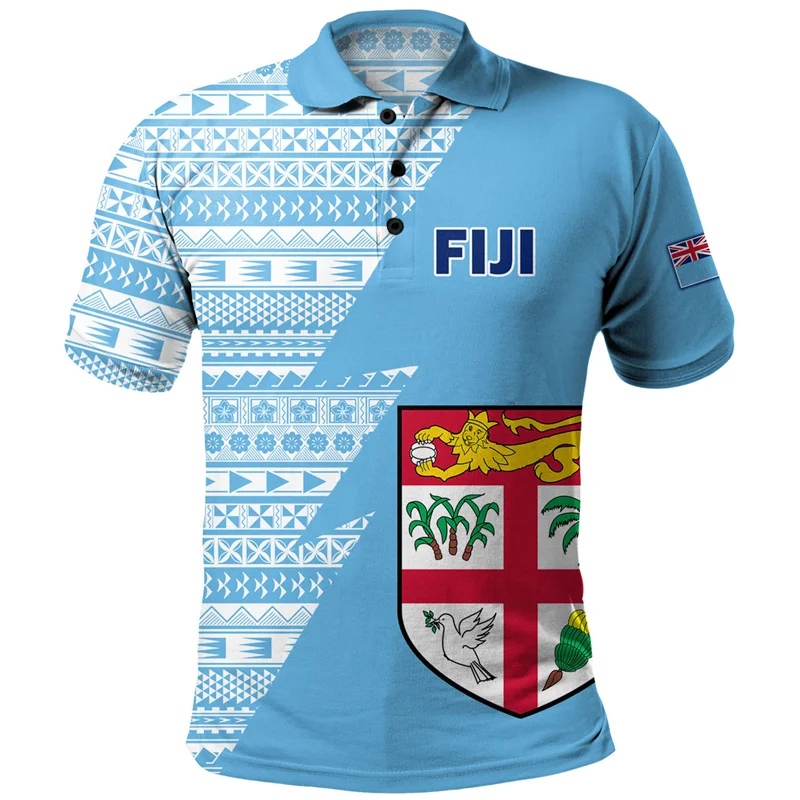 Fashion-Fiji-Flag-Polynesian-Graphic-Polo-Shirt-For-Men-Kids-3d-Print ...