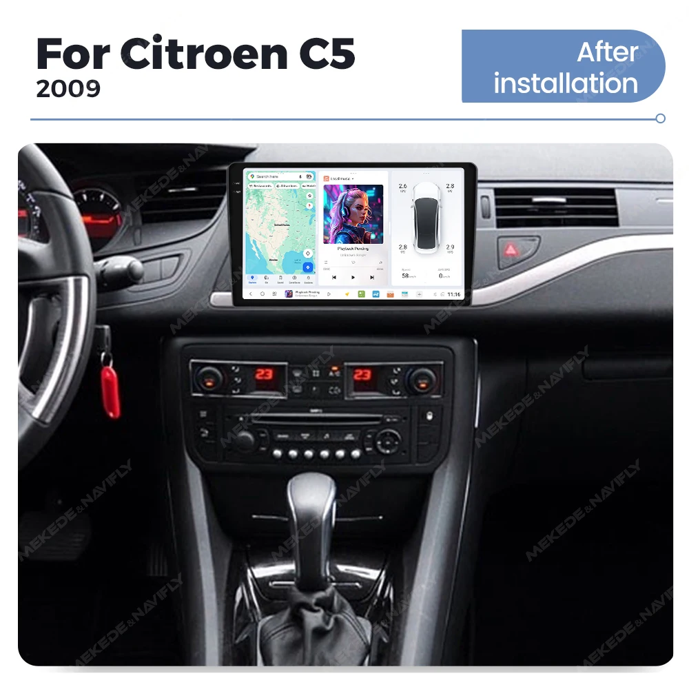 DUDUAUTO Wireless Carplay AUTO 10-inch Android 13 Car Radio For Citroen ...