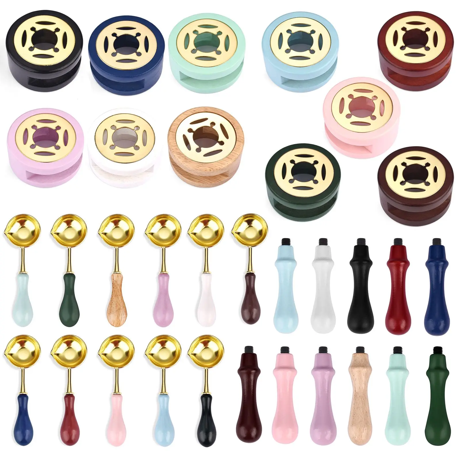 2-3pcs-Wax-Seal-Tool-Set-Wood-Wax-Melting-Lacquer-Furnace-Spoon-Handle ...