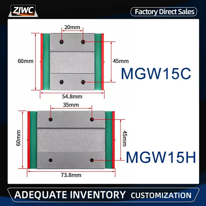 1PC-Linear-Slider-Block-Carrige-MGW15C-MGW15H-for-MGW15-Linear-Rail-Linear-Guide-For-Various ...