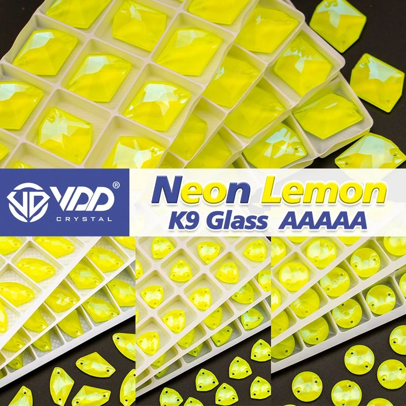 VDD New Color Neon Lemon Top Quality K9 Glass Sew On Rhinestone Sewing ...