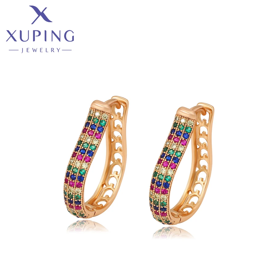 Xuping-pendientes-de-piedra-Multicolor-para-mujer-aretes-de-Color ...