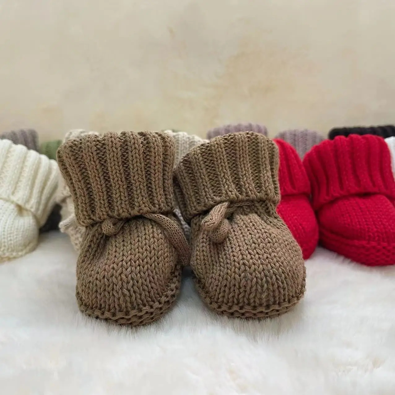 Infant-Baby-Neutral-Booties-100-Cotton-Knit-Baby-Long-Socks-Unisex ...