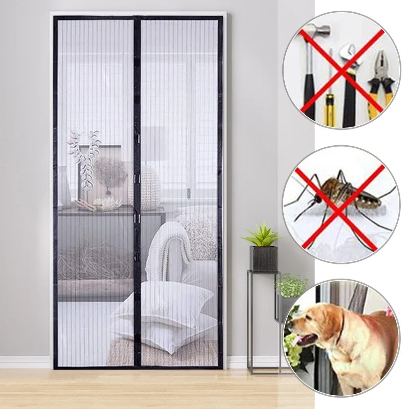 Mosquito-Magnetic-Screen-Door-Curtain-Net-Anti-Bug-Fly-Insect-Partition ...