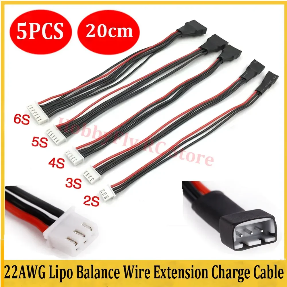 5pcs-lot-JST-XH-2S-3S-4S-6S-20cm-22AWG-Lipo-Balance-Wire-Extension ...