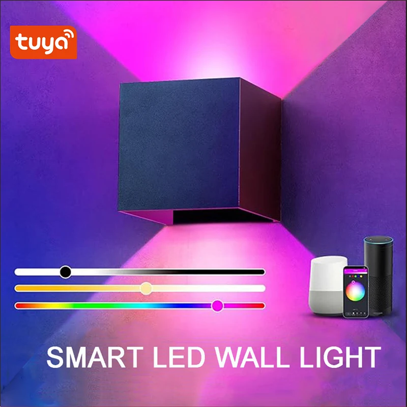 Tuya RCBCW Smart Outdoor Wall Light, Dimmable Color Changing Porch ...