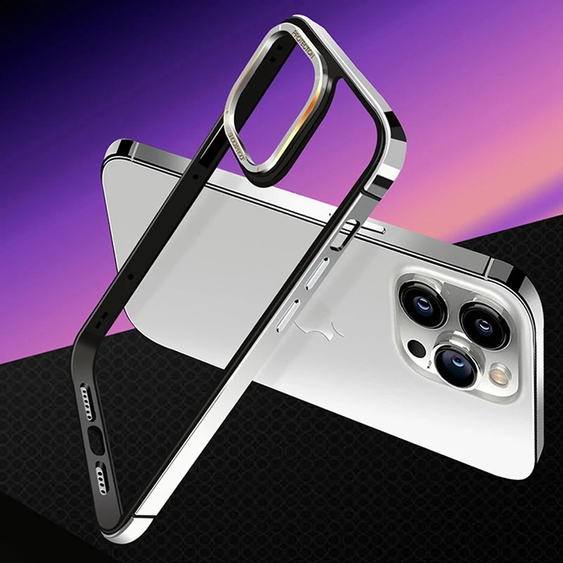 Metal-Frame-Case-For-iPhone-15-Pro-Max-15-Plus-TPU-Silicone-Edge-Bumper ...
