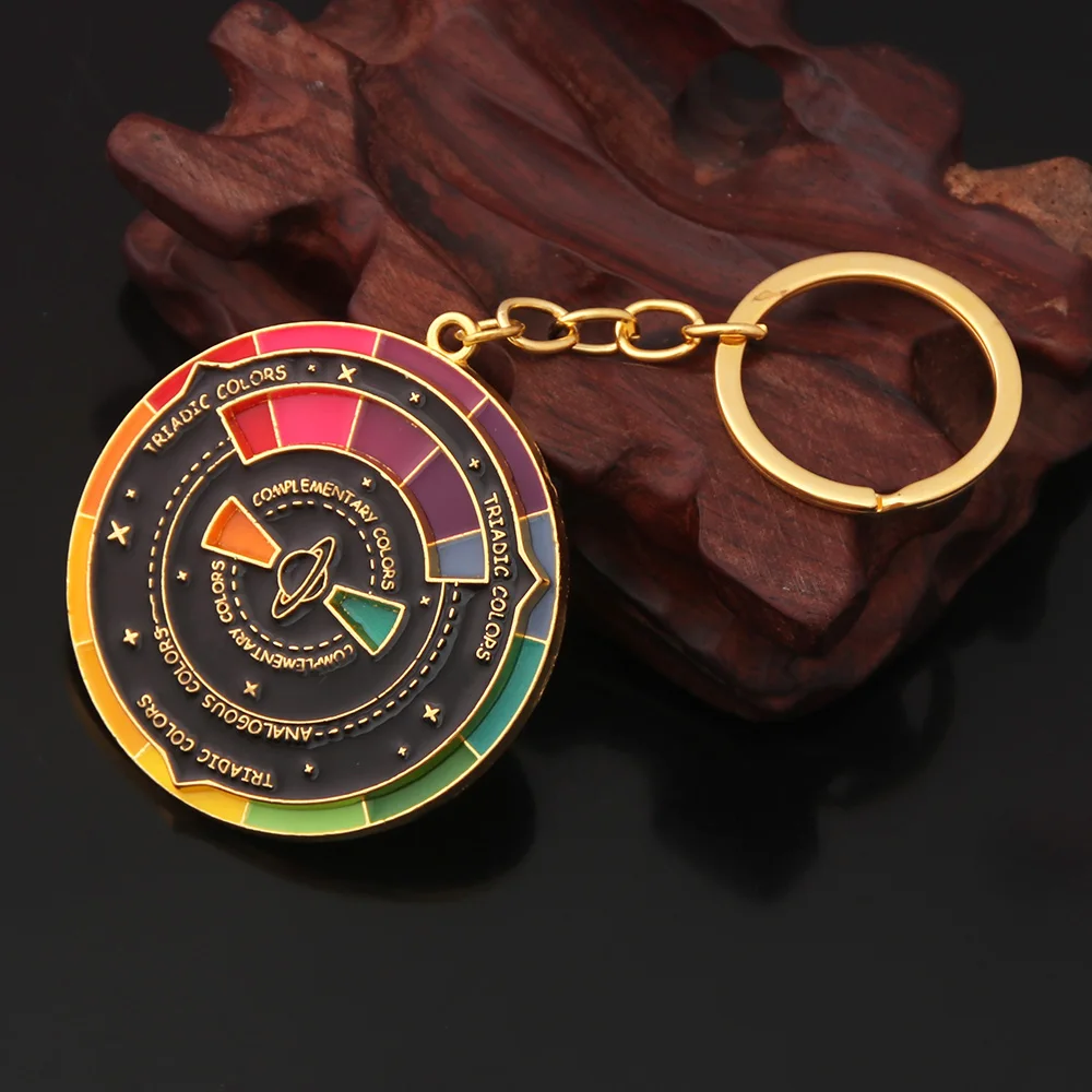 Spinning-Color-Compass-Enamel-Keychain-Novelty-Rotatable-Palette ...