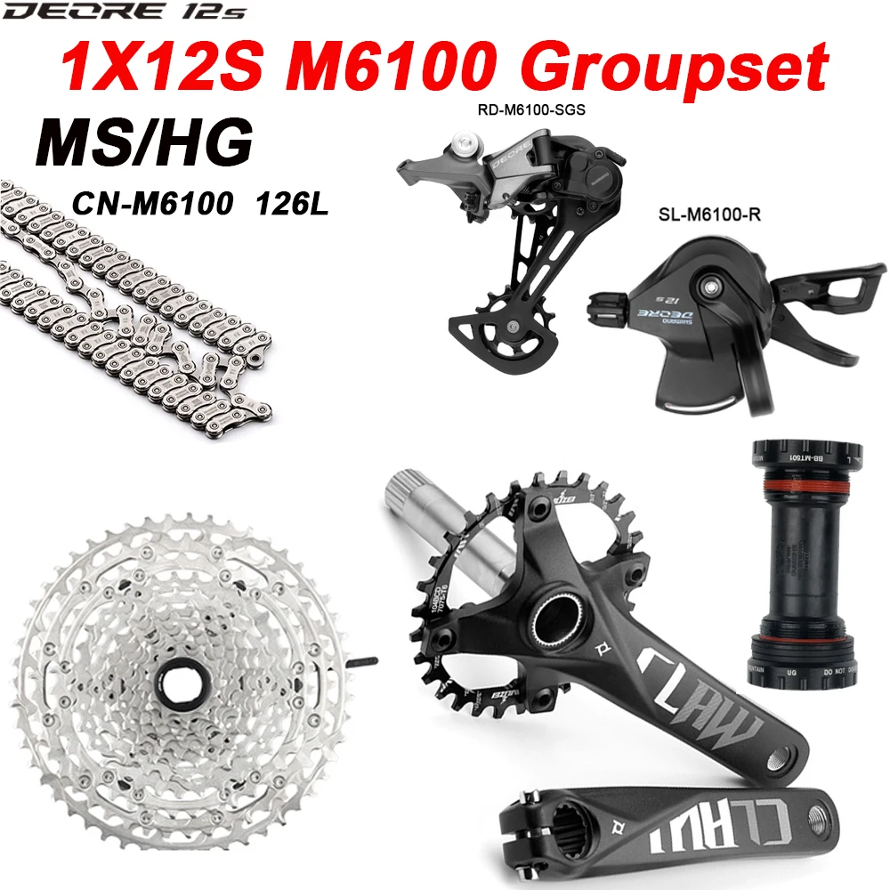 Deore M6100 1X12S Groupset MTB PROWHEEL CLAW Crankset 104BCD 32/34/36T ...