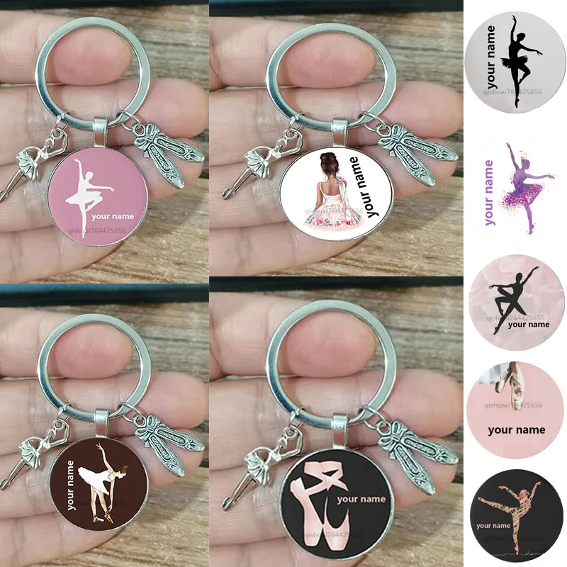 Ballerina-Diy-Custom-Name-Keychain-Ballet-Girl-Dance-Shoes-Keyring ...