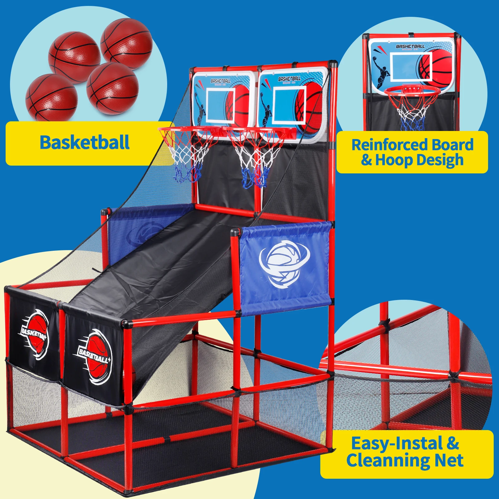 FunHoops Arcade Basketball Game Set for Kids - Indoor Basketball Hoop ...