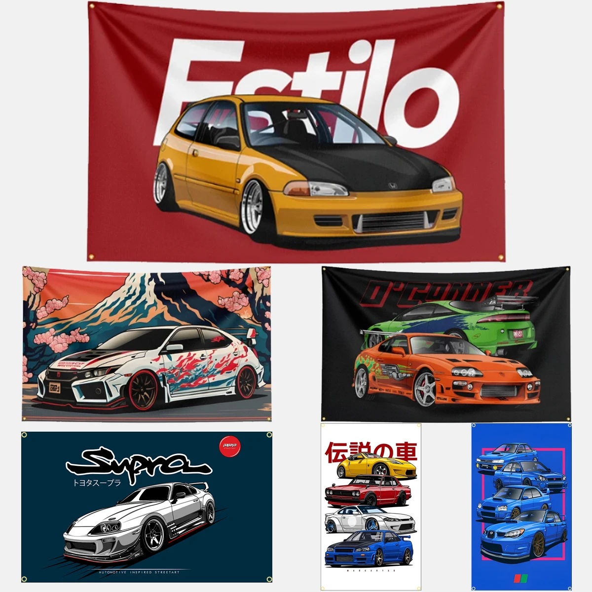 90x150CM-3X5Ft-JDM-CAR-Flag-Polyester-Printed-Racing-Banner-Garage-or ...