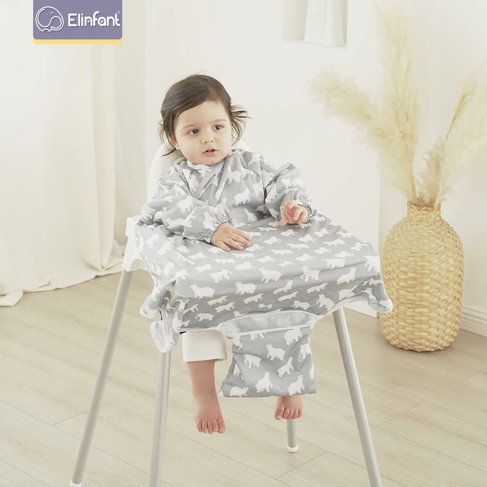 Elinfant-Waterproof-Popular-Print-Baby-Highchair-Feeding-Cover-Long-Sleeve-Coverall-Baby-Feeding ...