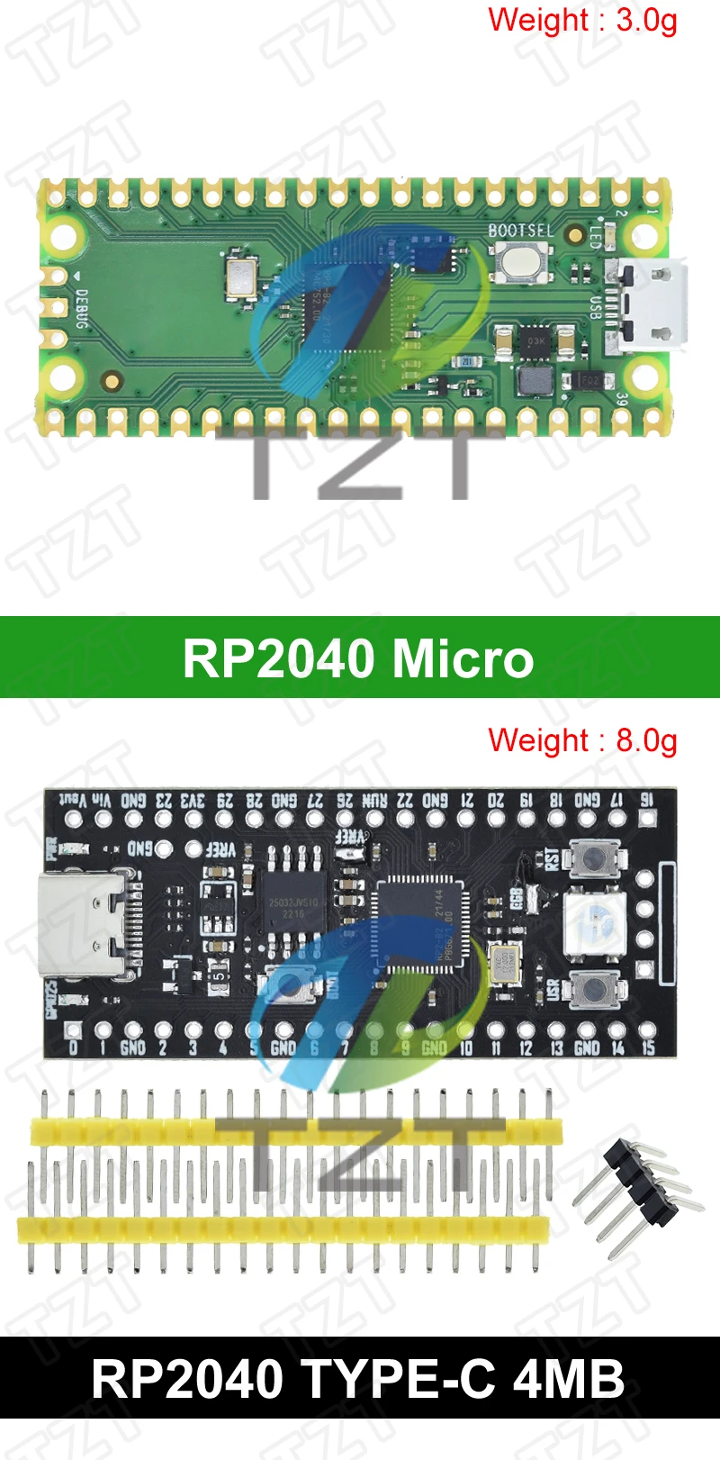 Circuits intégrés,RP2040 Micro--Raspberry Pi Pico Conseil RP2040 TYPE C ...