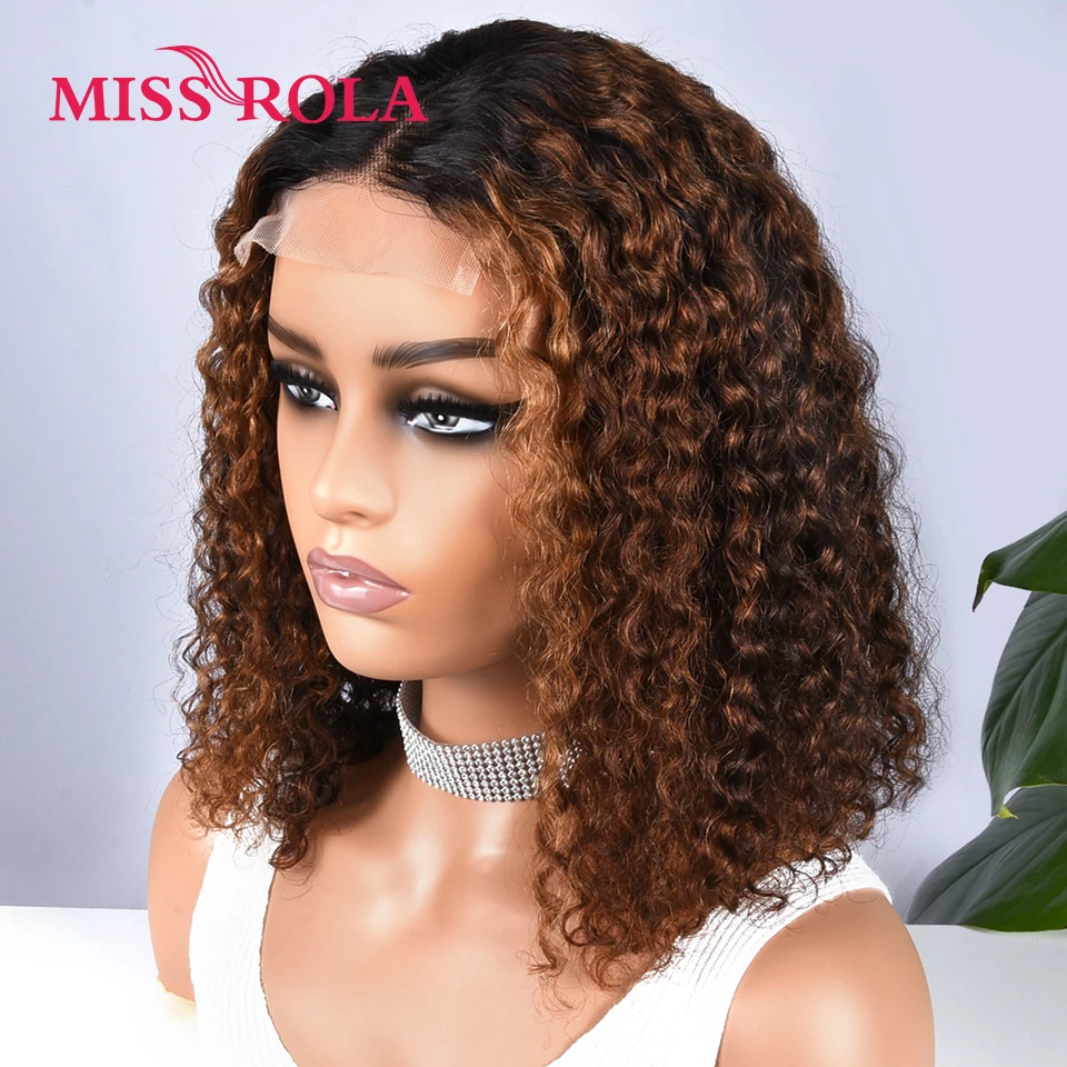 Miss-Rola-Water-Wave-4-4-Lace-Closure-Human-Hair-Highlight-Bob-Wigs ...