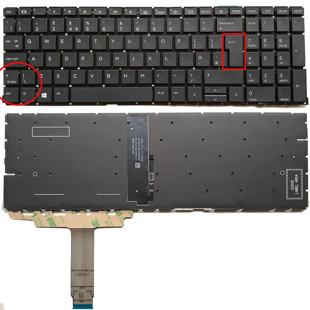 UK with Backlit Laptop Keyboard for HP ProBook 650 G8 650 655 G9 450 ...