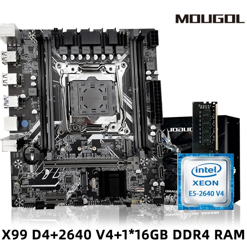 MOUGOL-X99-P4-Motherboard-Set-Kit-With-Intel-LGA2011-3-Xeon-E5-2640-V4 ...