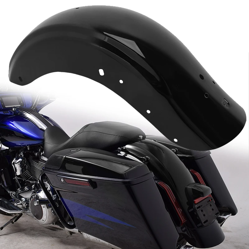 Motorcycle Mudguards Rear Fender Protector Gloss Black For Harley ...