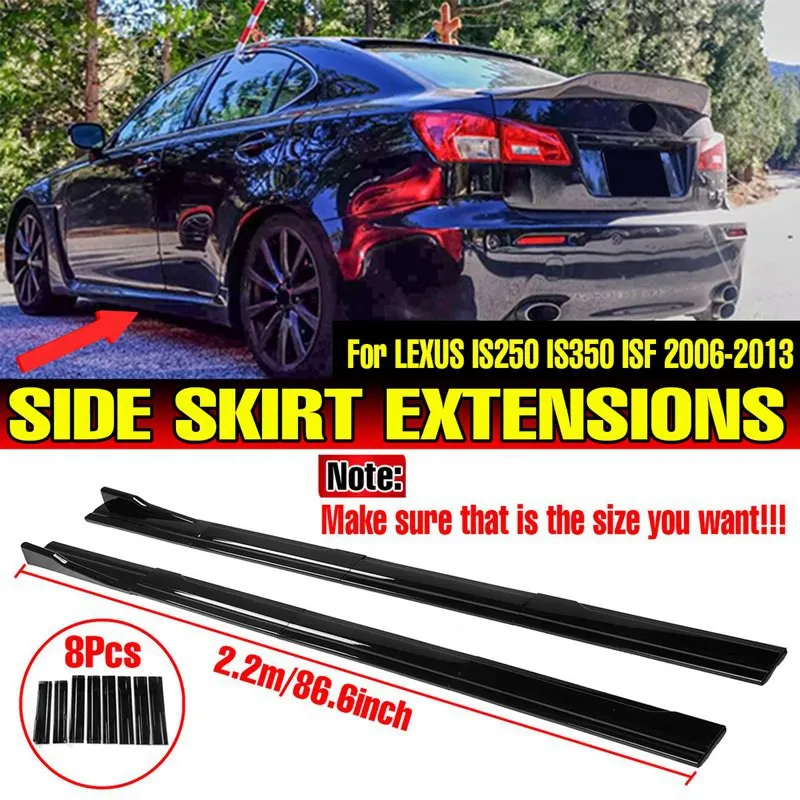 High Quality 2.2m Side Skirts Extension Rocker Splitters Diffuser ...