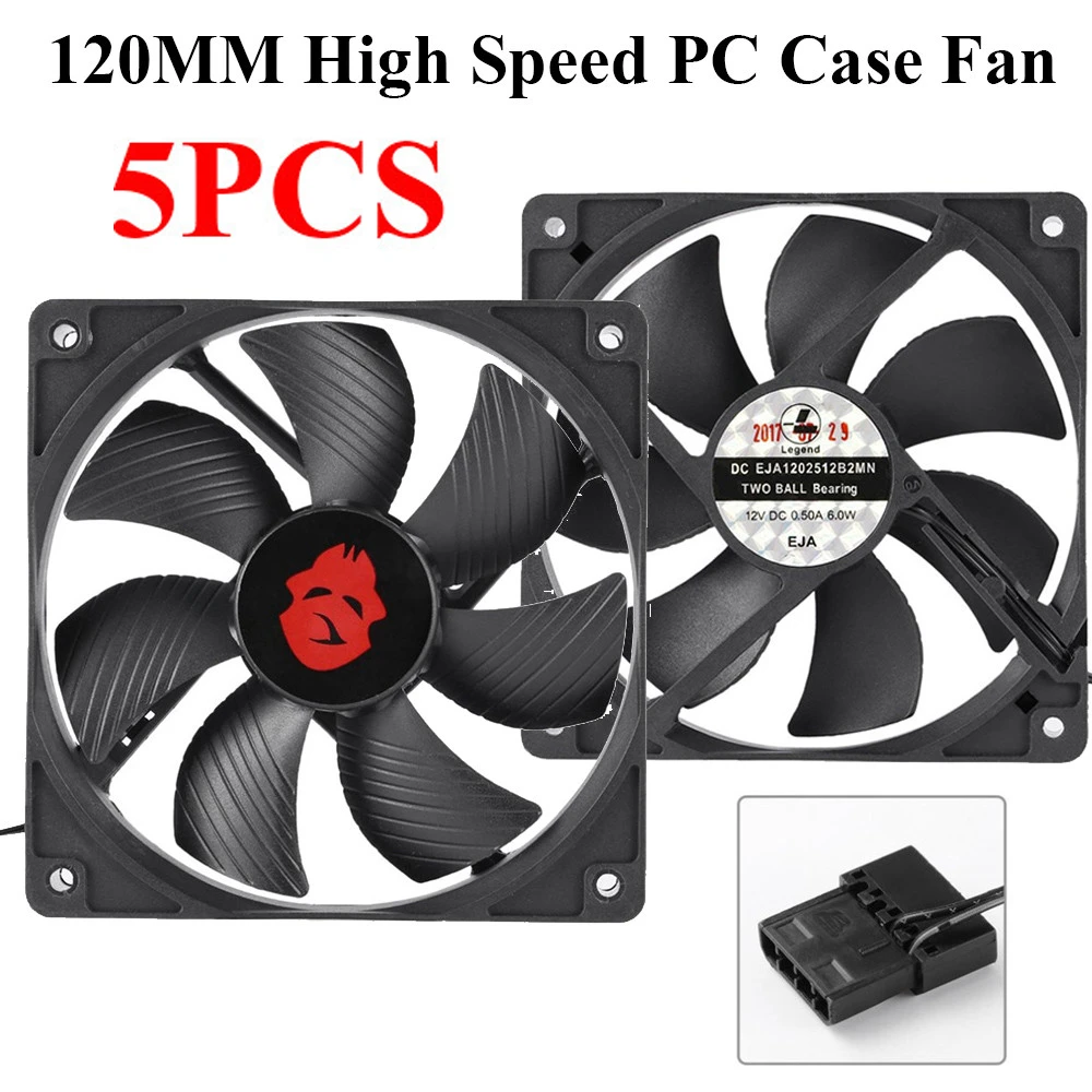 12cm 3000RPM Fan Cooling 12V PC Case Radiator Cooler 120MM Big 4Pin ...