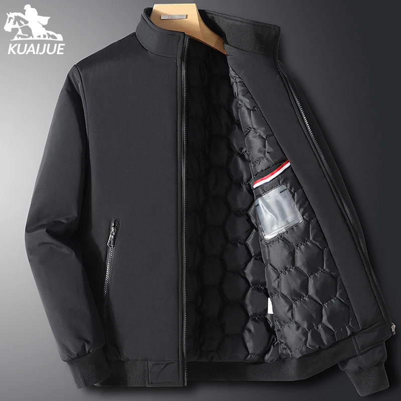 Jacket Mens Autumn Winter New mens Jackets windbreaker Solid color warm ...